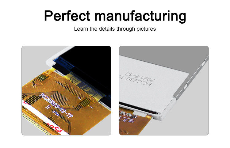 Résolution Polcd 240X320 2,8 pouces Spi Tft LCD Ili9341V RoHS TFT écran tactile